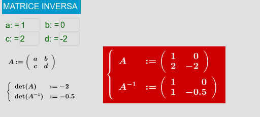 MATRICE INVERSA – GeoGebra