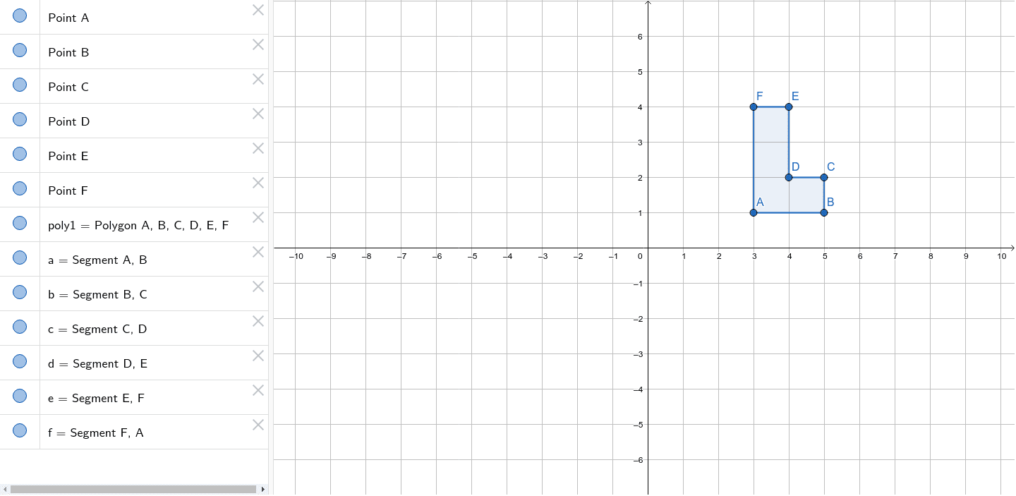 Representing and Combining Transformations L Shape – GeoGebra