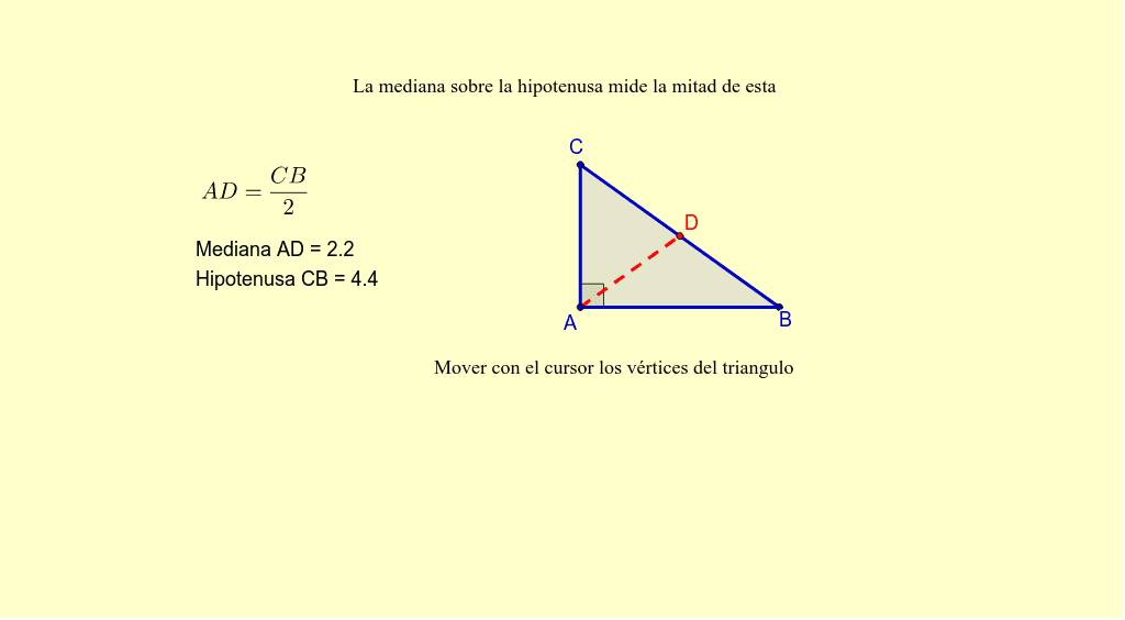Mediana Relativa A La Hipotenusa Geogebra