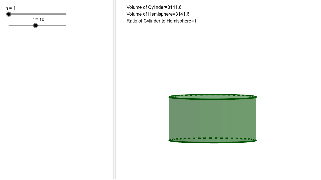 Volume of Hemisphere – GeoGebra