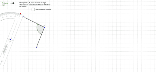 Protractor Practice (Not Random) – GeoGebra