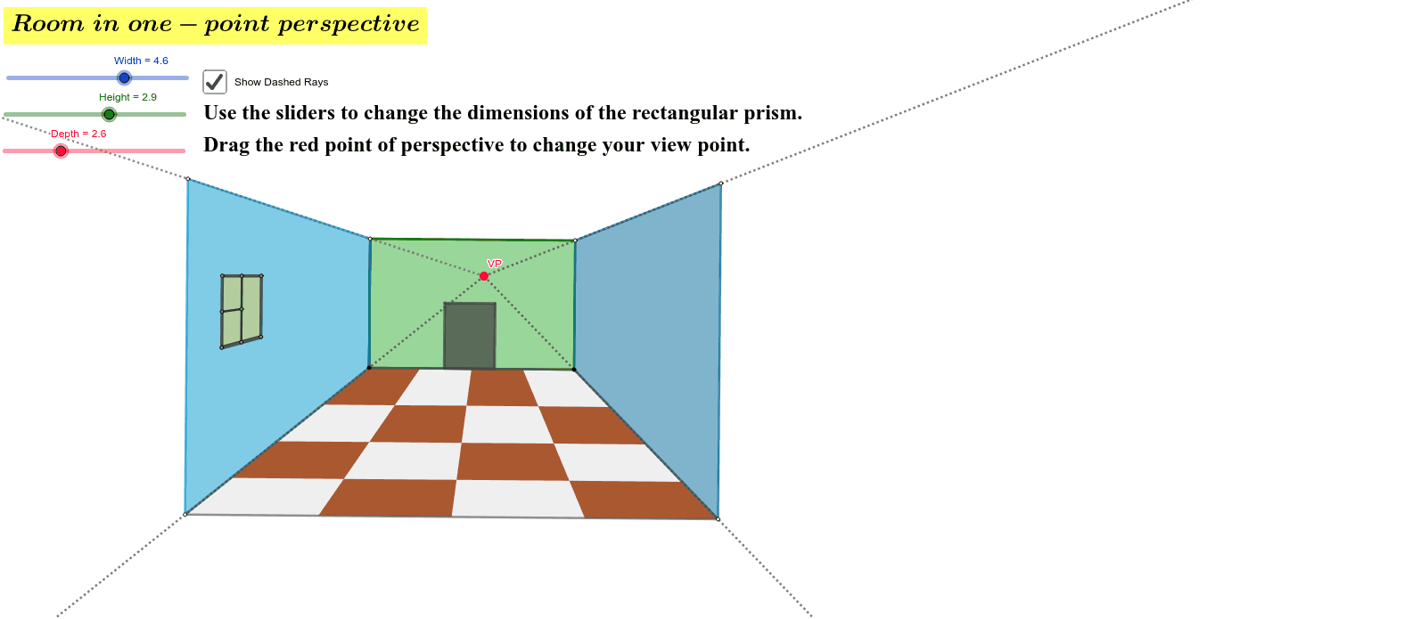 One Point Perspective Room Room In One Point Perspective – GeoGebra