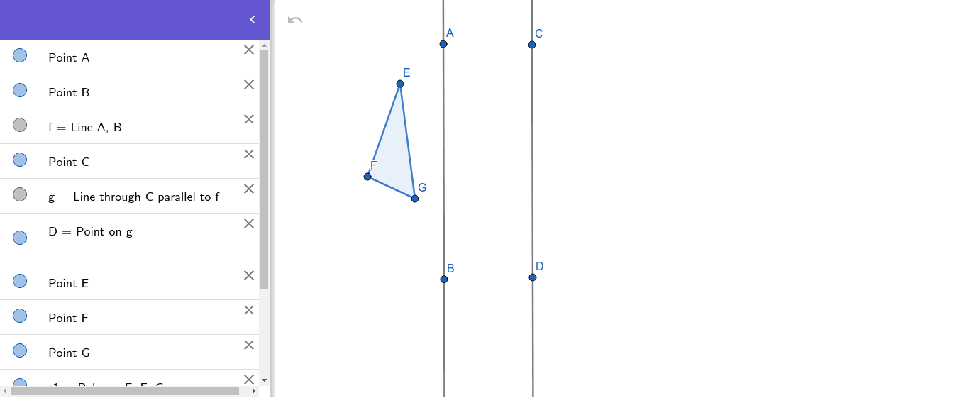 Reflection over Parallel Lines – GeoGebra