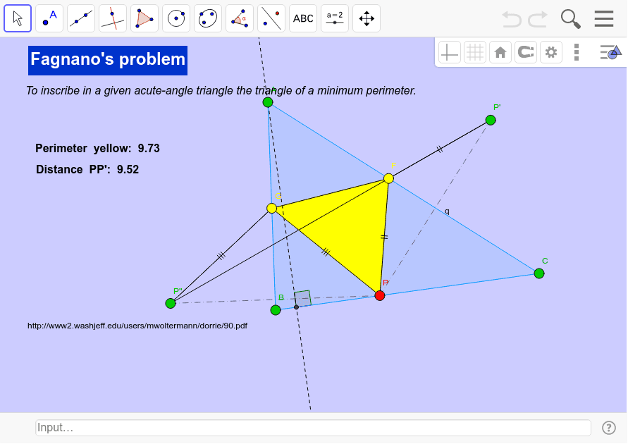 Fagnano's Problem – GeoGebra