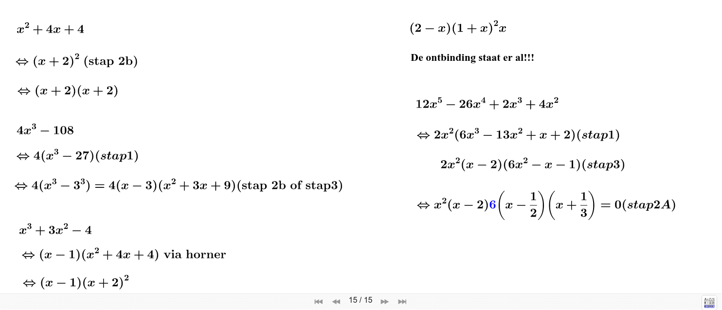 Ontbinding in factoren – GeoGebra