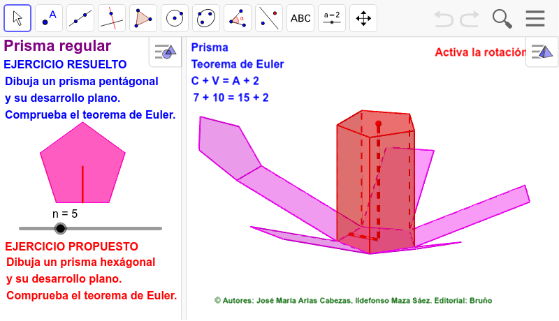 Prisma: Desarrollo y teorema de Euler – GeoGebra