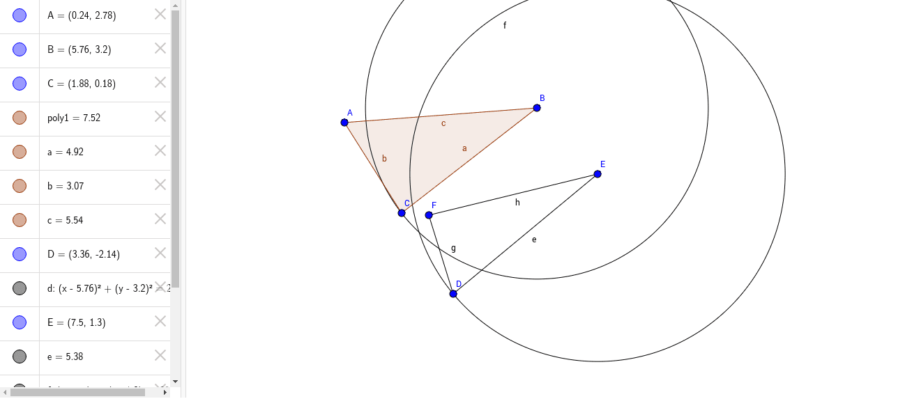 Start, copy a triangle – GeoGebra