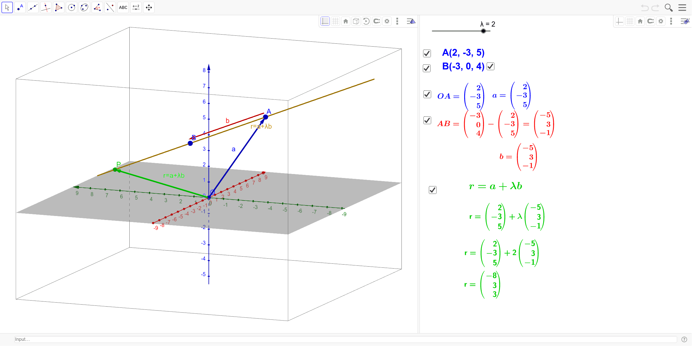 Vector Equation Of A Line 3D GeoGebra