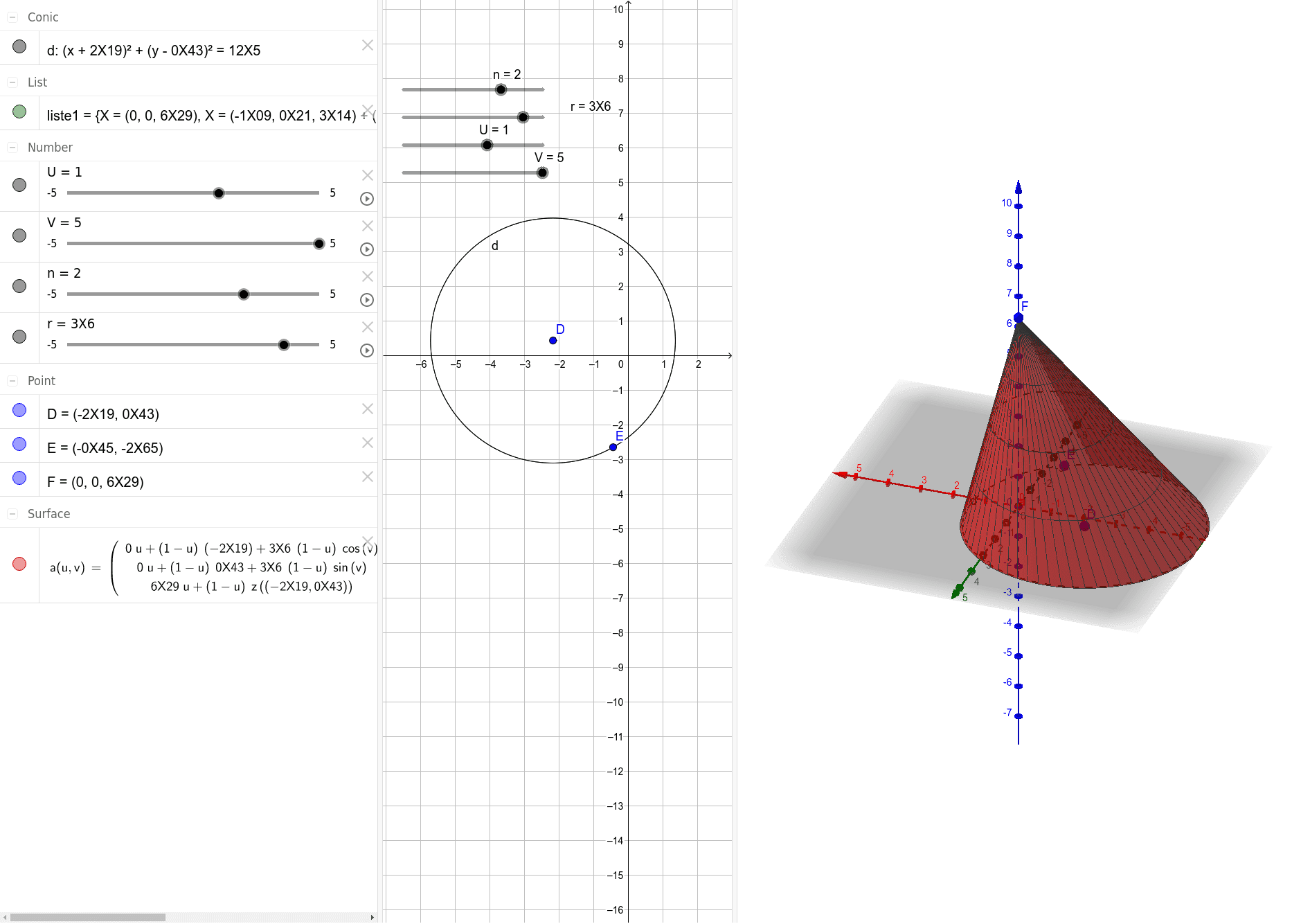 Oblique Cone – GeoGebra