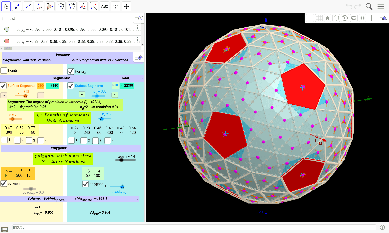 Polyhedron with 120 vertices and its dual Polyhedron-image – GeoGebra