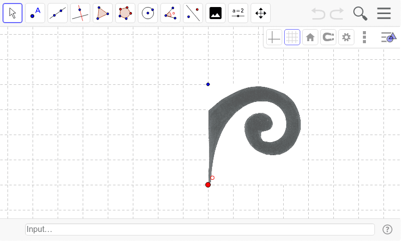 Rotation of the Basic Koru Shape – GeoGebra