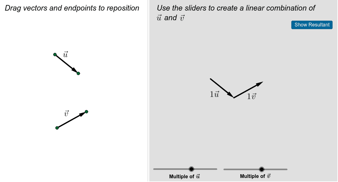 Linear Combination of Vectors – GeoGebra