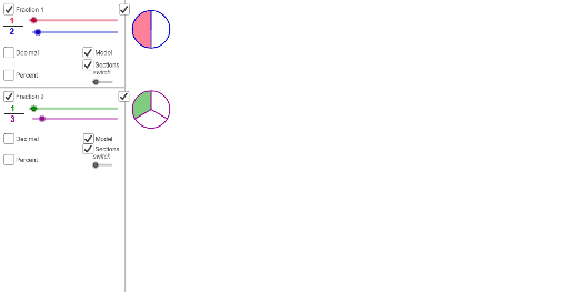 Area Models for Improper Fractions – 2 Fractions – GeoGebra