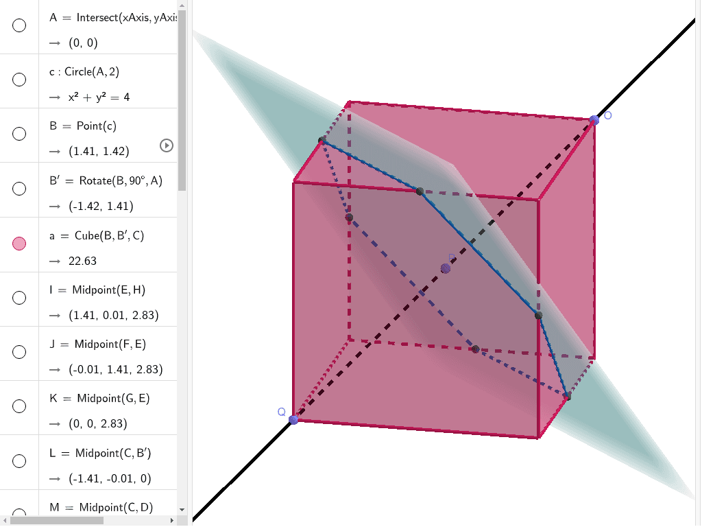 Secciones de un Cubo – GeoGebra