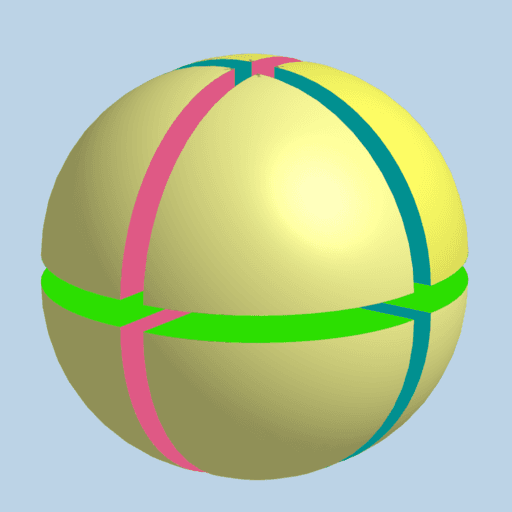 Slicing a Sphere into 8 Equal Pieces – GeoGebra