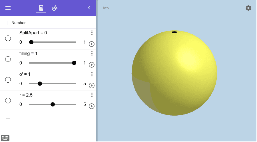 Slicing a Sphere into 8 Equal Pieces – GeoGebra