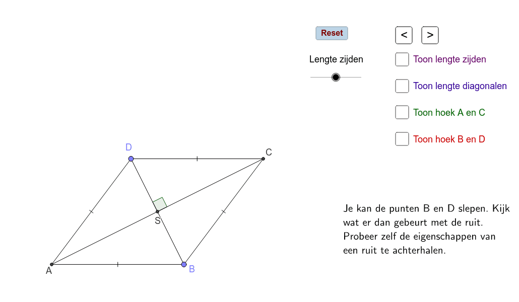 Ruit. Eigenschappen – GeoGebra