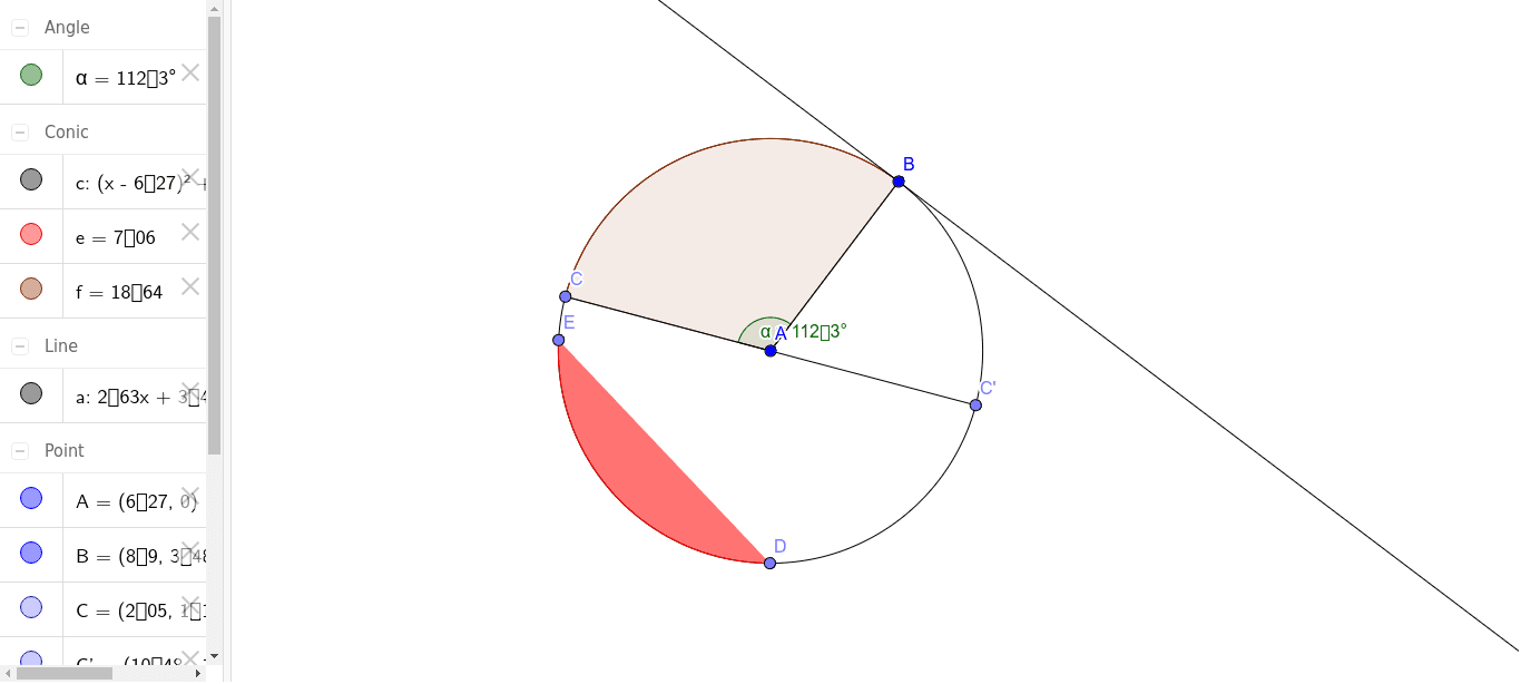 Mengenal Bahagian Bulatan – GeoGebra