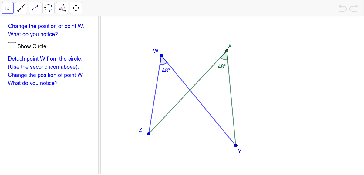 Cyclic quadrilaterals – GeoGebra