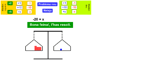 Equacions i balança – GeoGebra