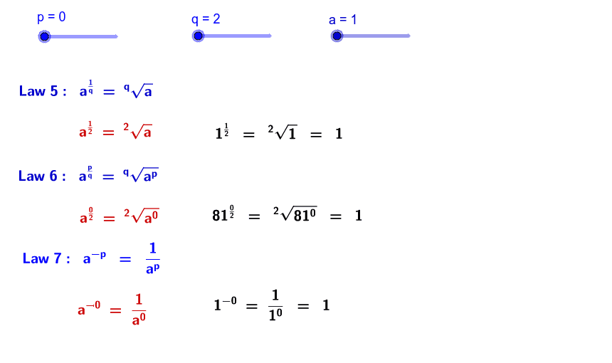 Laws of Indices 2 – GeoGebra