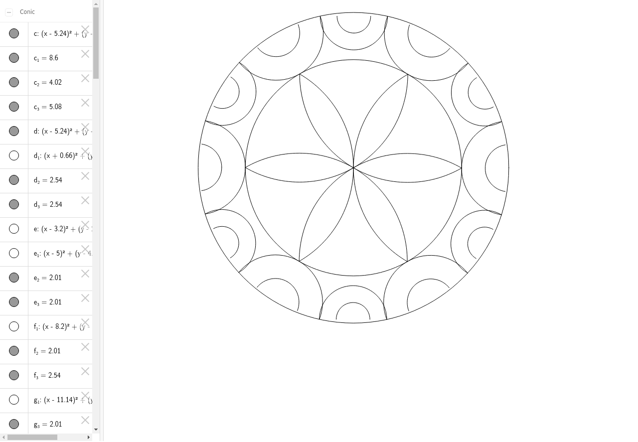 Desen cerc – GeoGebra