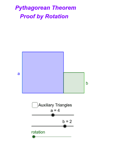 Pythagorean Theorem Proof by Rotation – GeoGebra