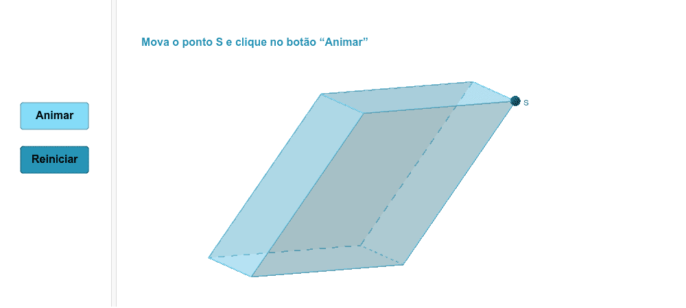 Volume de um prisma retangular oblíquo – GeoGebra