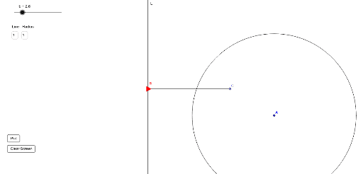Constructing conic sections with a straight line and circle – GeoGebra