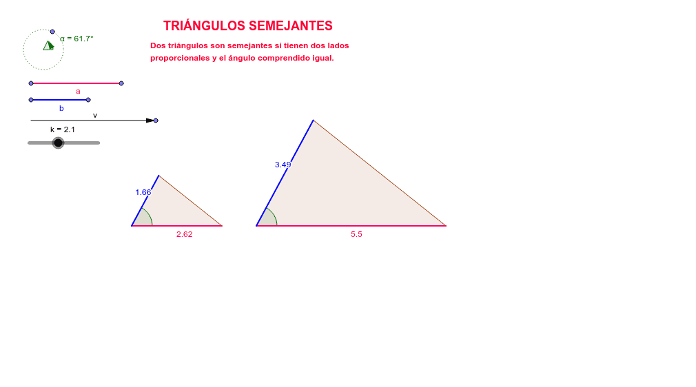 Criterio 2 Dos Triángulos Son Semejantes Si Tienen Dos Lados
