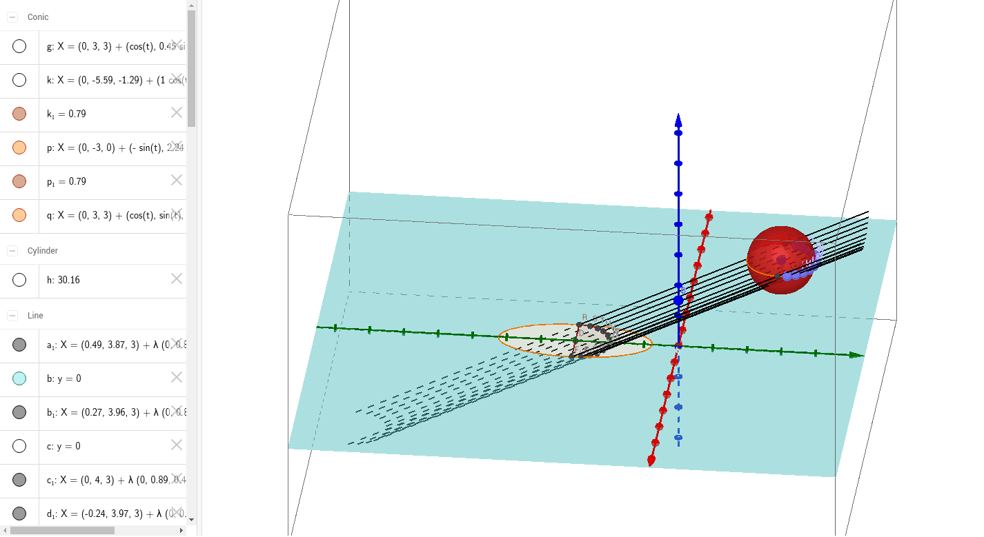 Projection of Hemisphere with oblique light 1 – GeoGebra