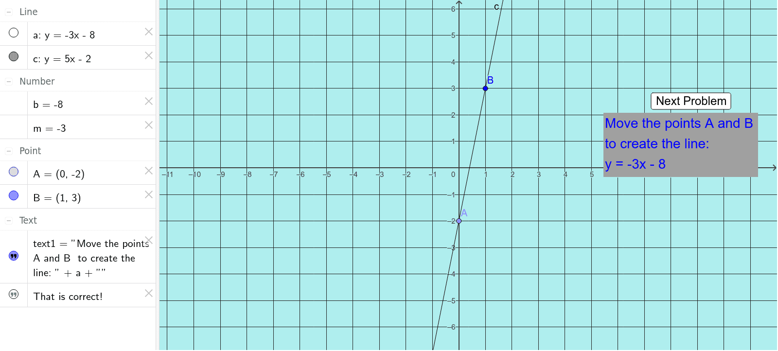 Graph a line – GeoGebra