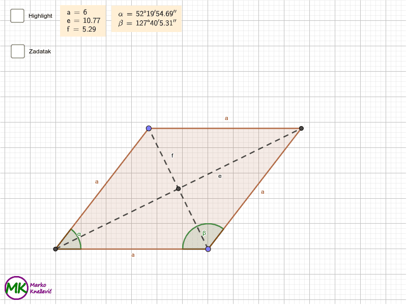 Romb – GeoGebra