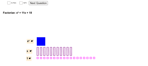 Factorization using Algebric Tiles – GeoGebra
