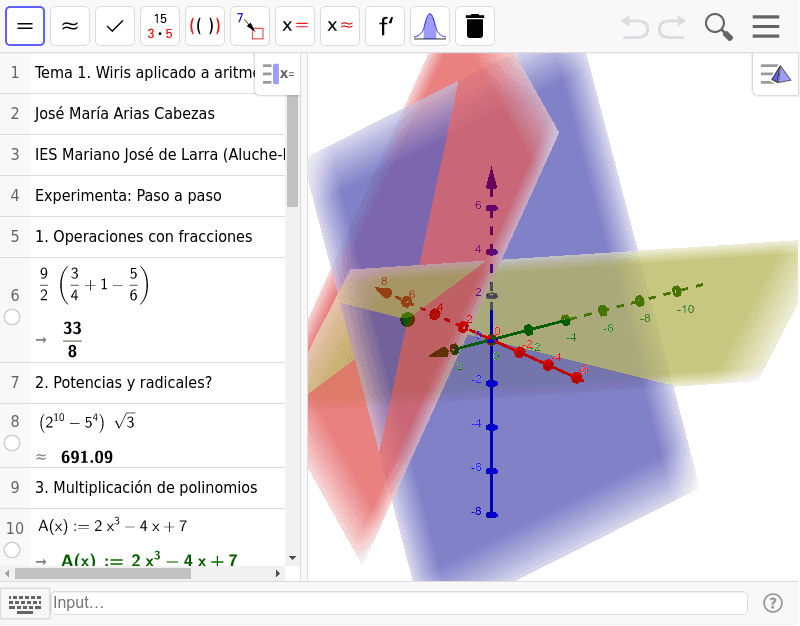 Aritmética y Álgebra – GeoGebra