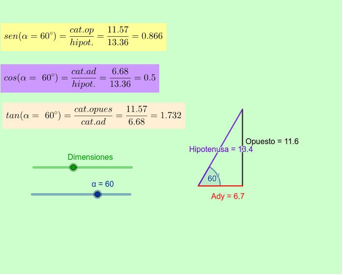 Razones Trigonométricas Geogebra