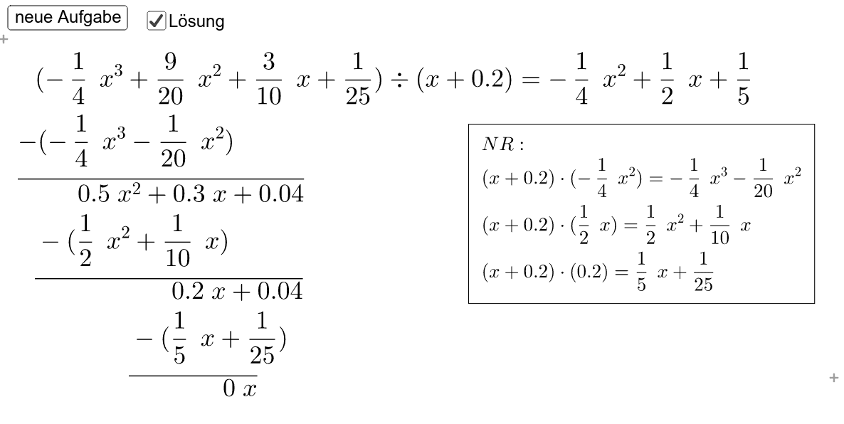 Polynomdivision – GeoGebra
