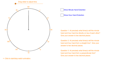 Clock Questions – GeoGebra