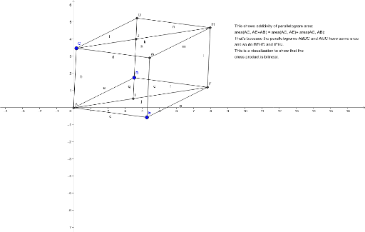 Additivity of cross product – GeoGebra