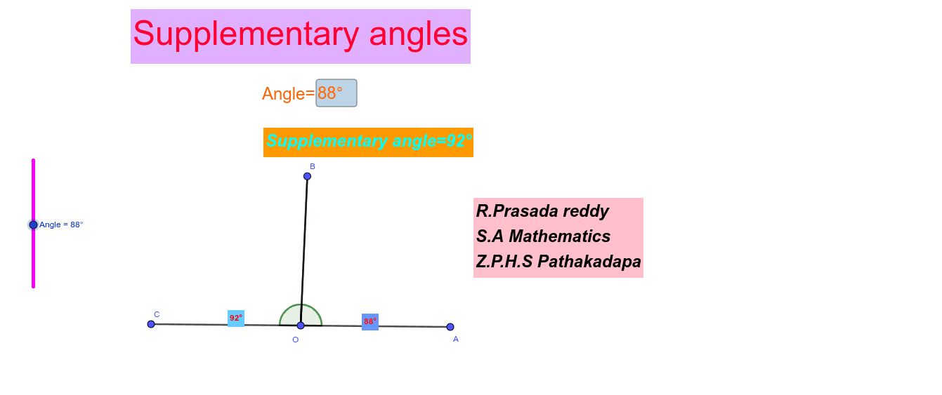 supplementary angles – GeoGebra