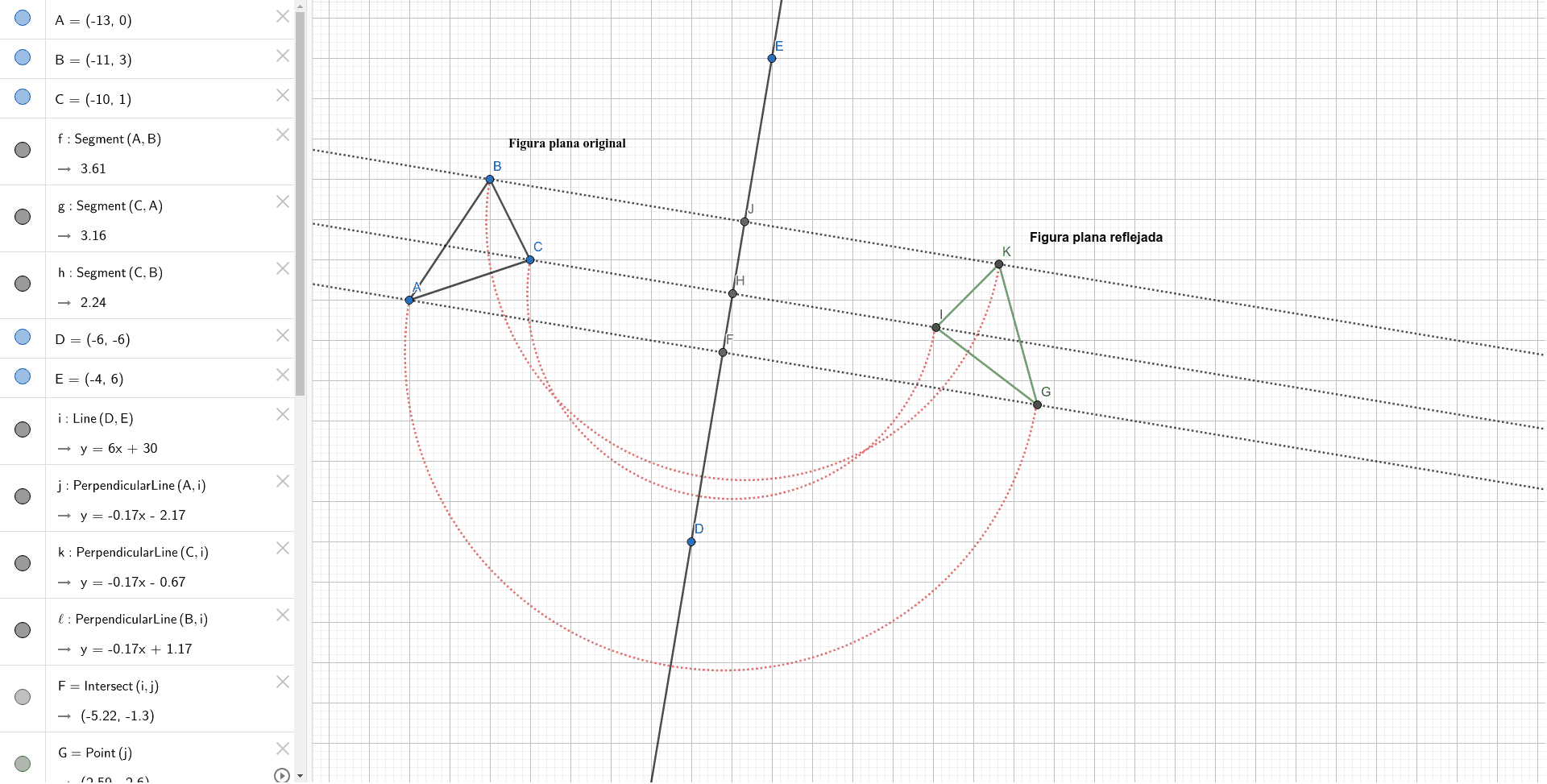 Reflexión de figura plana – GeoGebra
