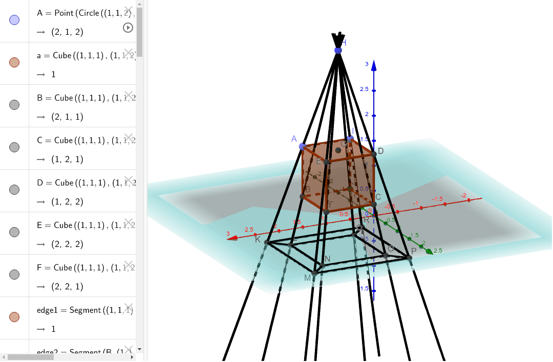 Cube and its Projection – GeoGebra