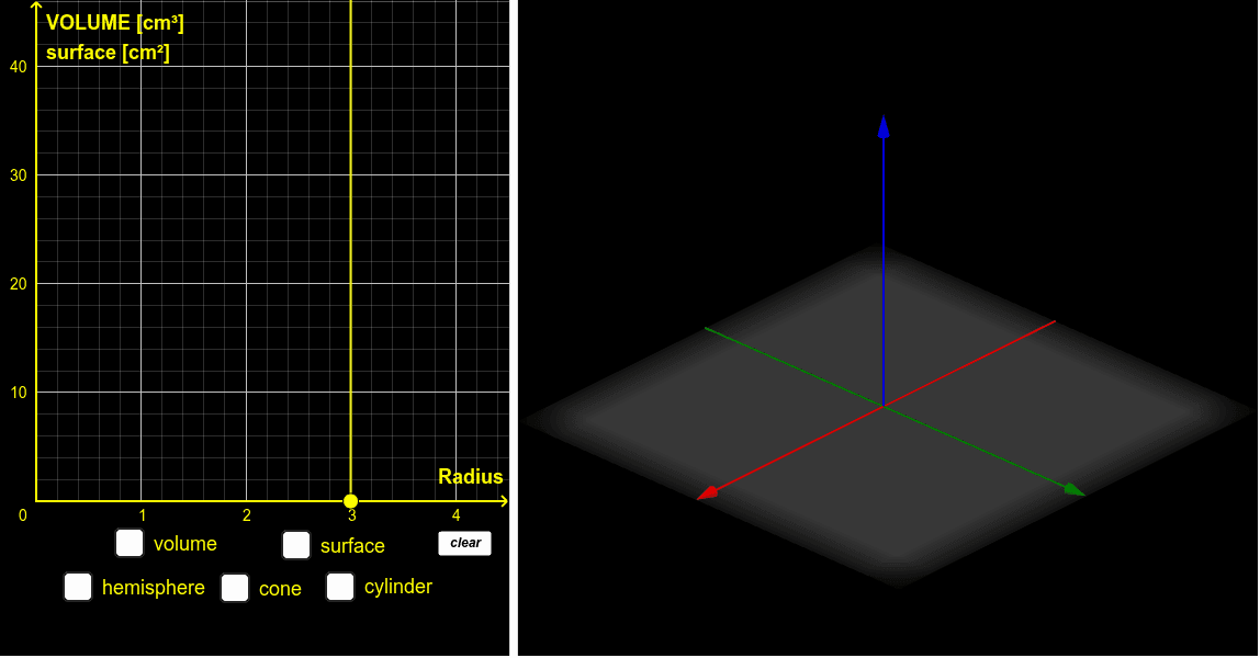 hemisphere, cone, cylinder – GeoGebra