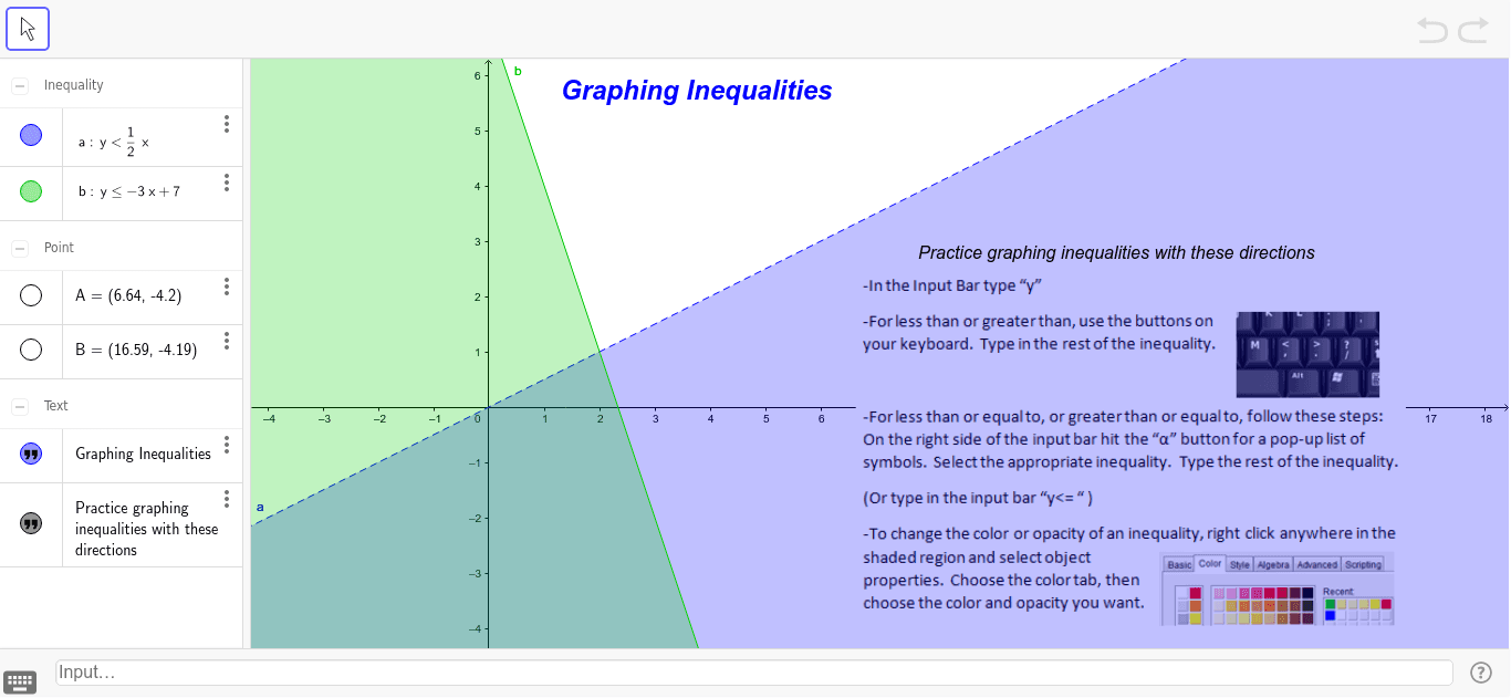 Graphing Inequalities – GeoGebra