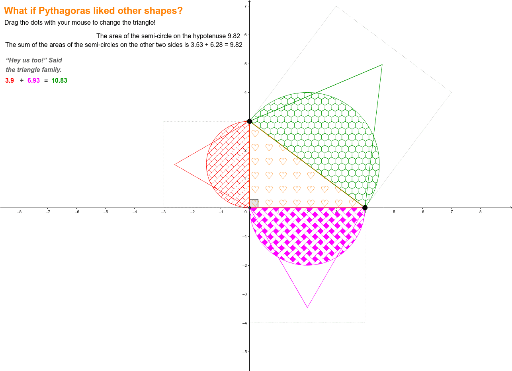 A Pythagorean Theorem with Semi-Circles - not Squares! – GeoGebra