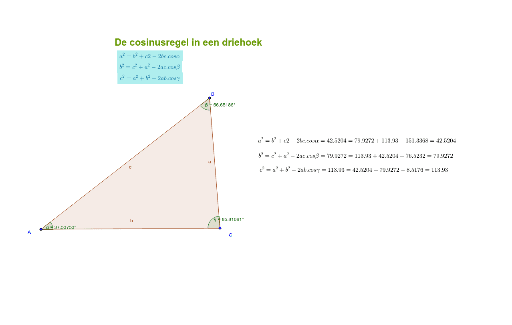 De cosinusregel – GeoGebra