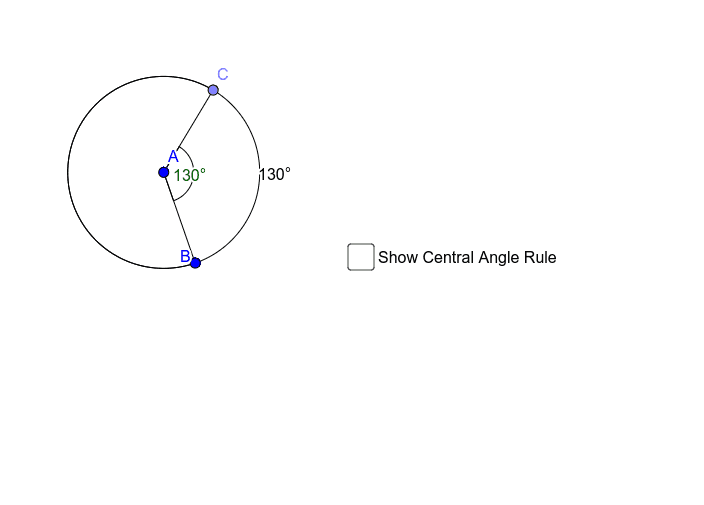 Central Angle Theorem – GeoGebra