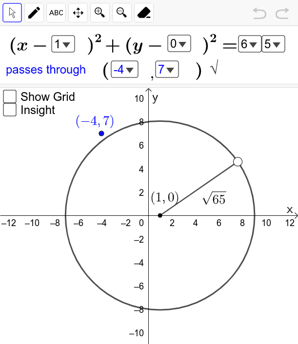 Equations of Circles (V4): Open Middle Problem – GeoGebra