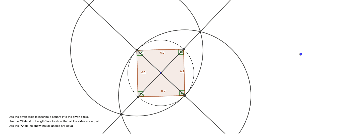 Square inscribed in circle – GeoGebra