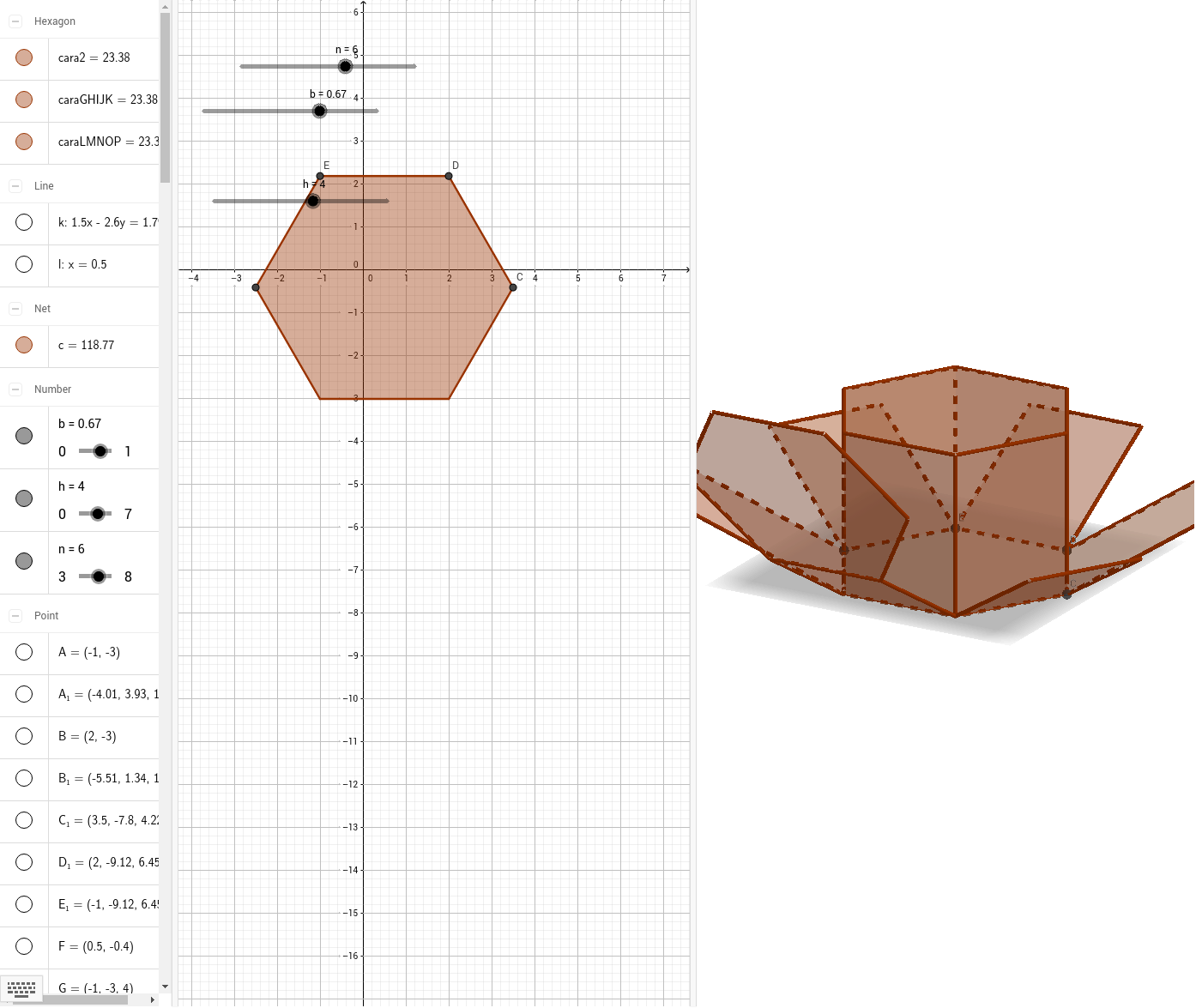 Construcción de prismas – GeoGebra